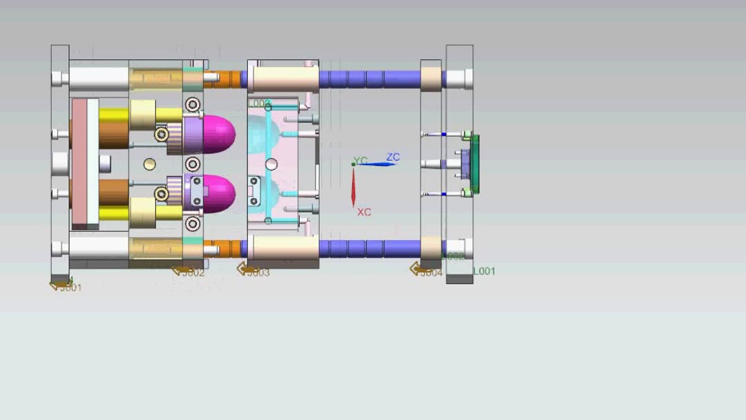 三板模具实际开模具运动仿真