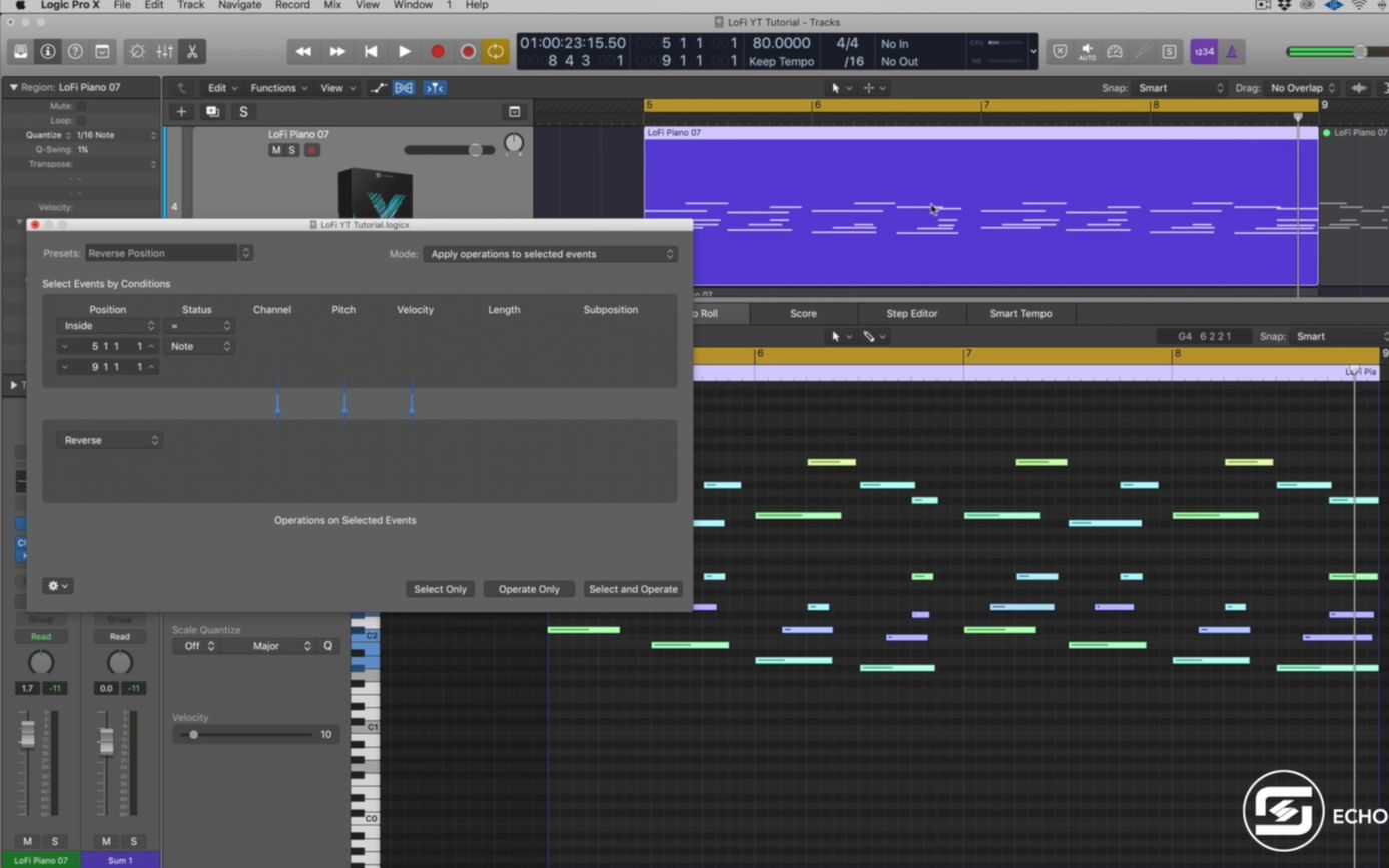 使用Logic编辑midi反转音符 创建一个新的和弦进行!