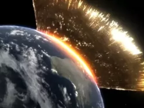 大型小行星撞击地球模拟现场,真是绚烂