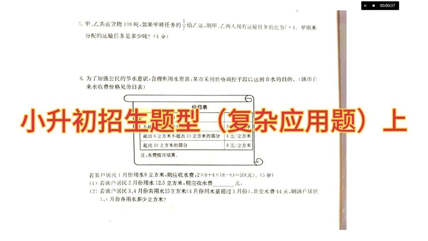 小升初招生题型——复杂应用题(上)