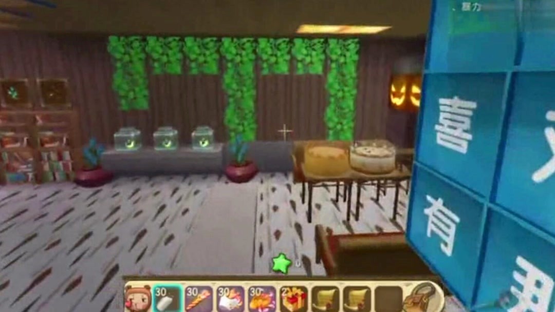 迷你世界模拟器:萤火虫很多的关卡,发着绿光真的很漂亮