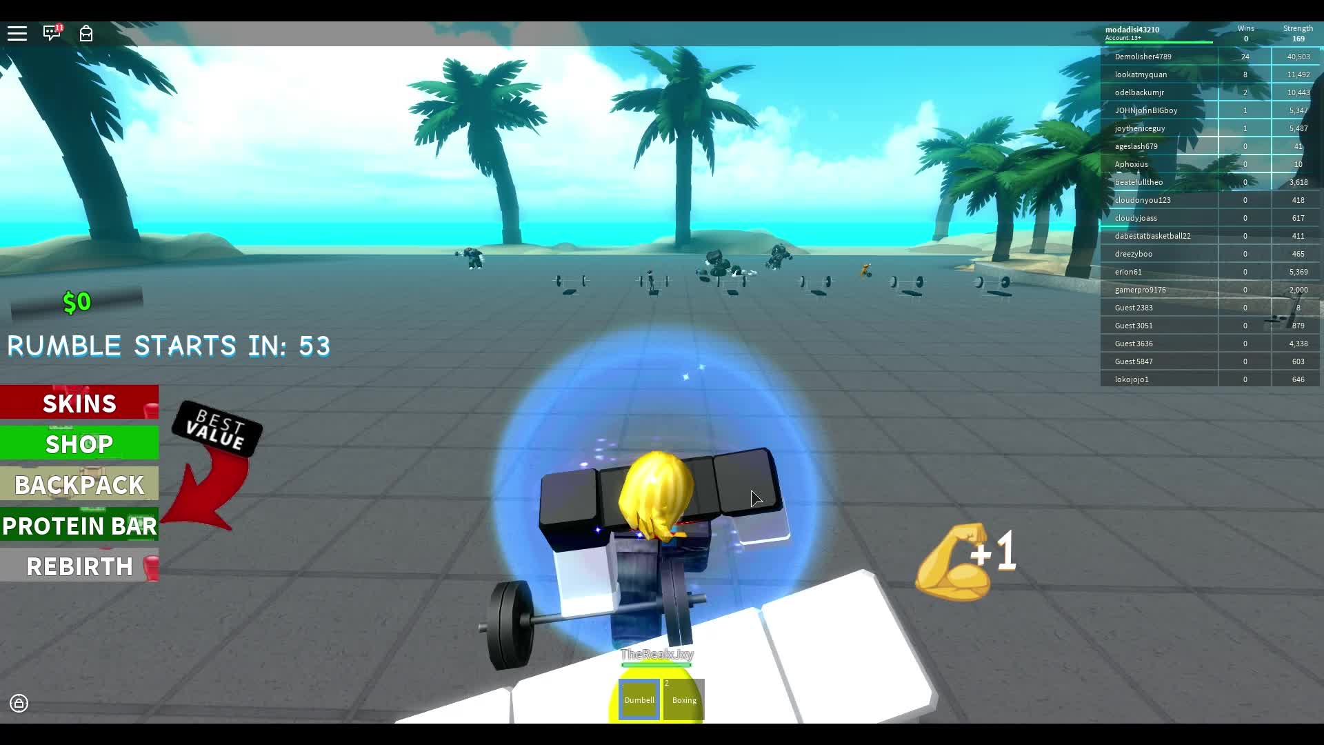 魔哒解说 ROBLOX虚拟世界乐高拳击模拟器 美国队长拳皇的囧途