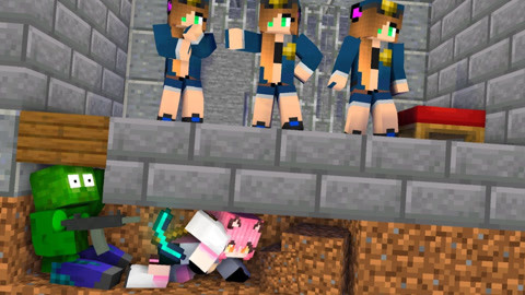 我的世界搞笑动画:怪物们躲在了地底下?