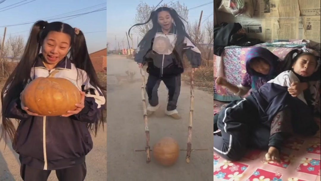 爆笑农村囧事:用大南瓜来推车,这果然是个好妙招!