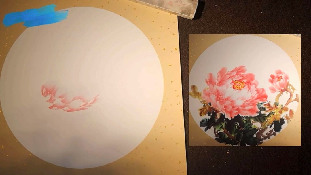 丹青纸墨轩:水墨国画写意,邵老师展示牡丹别样画法赏析,喜欢么