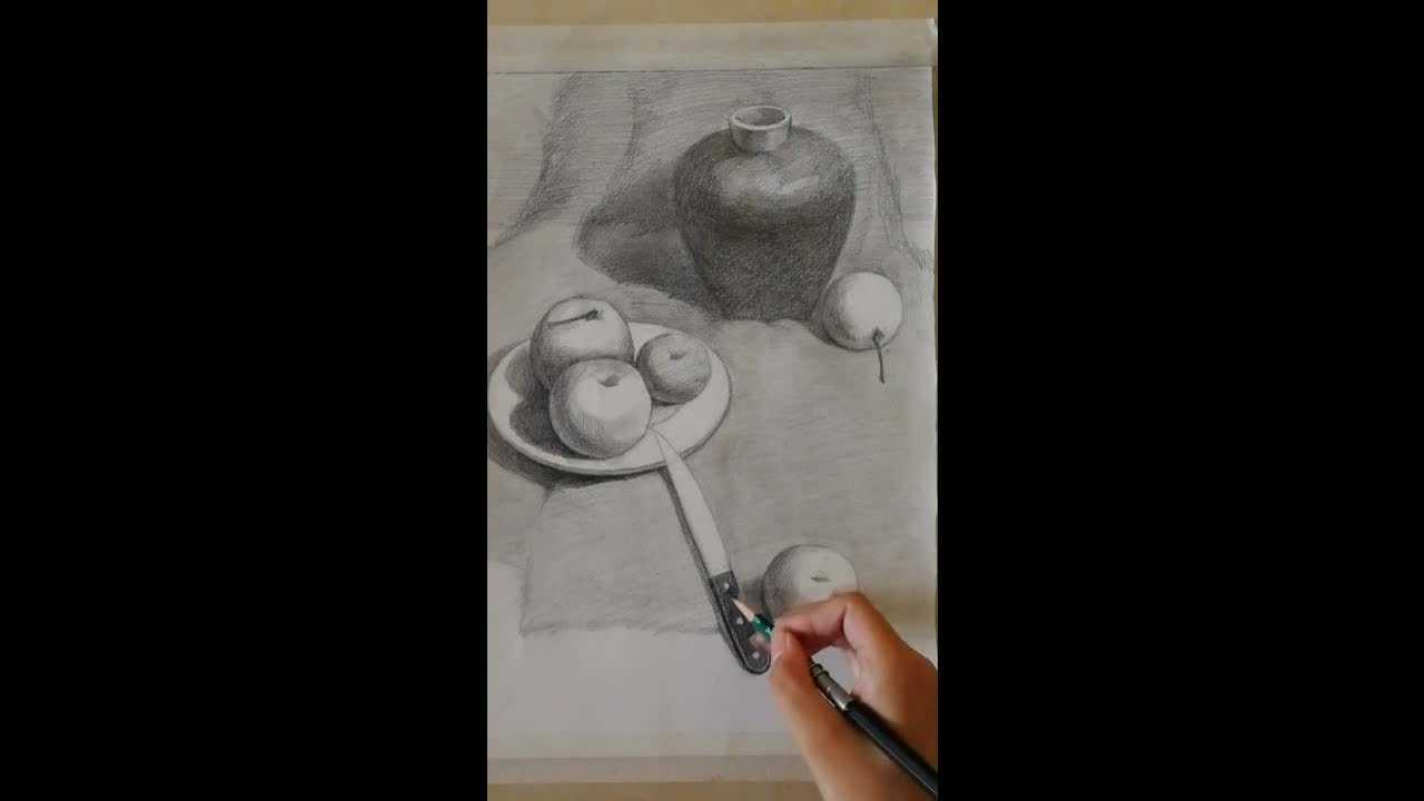 素描:素描静物学习,零基础学素描,素描画简单好看