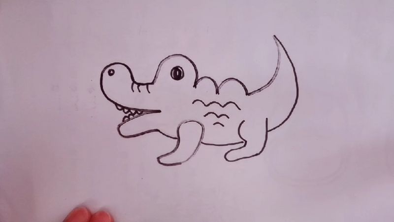 儿童简笔画~超简单画鳄鱼