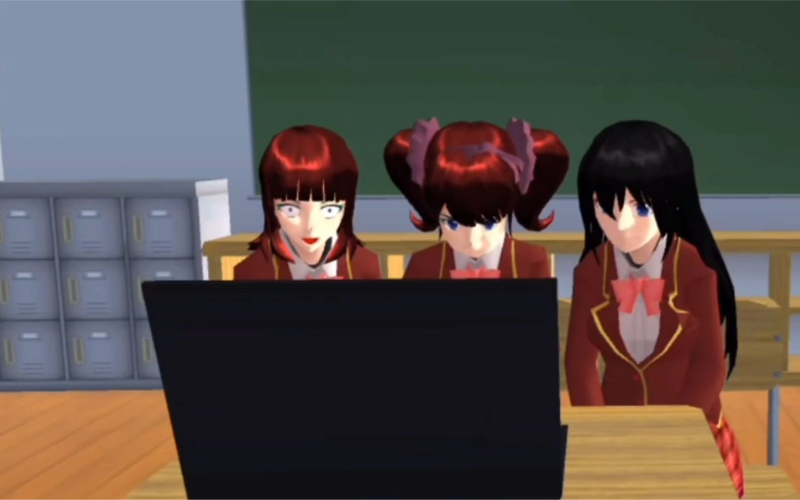 樱花校园模拟器:小舞在电脑看恐怖片,被吓得瑟瑟发抖!