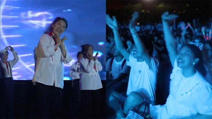 高校毕业晚会老教授集体表演唱跳 学生:很意外 也让自己更有动力