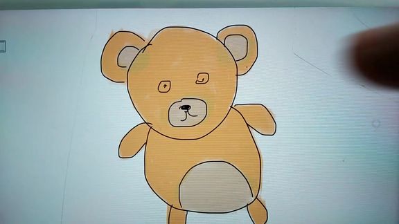 在手机上简笔画一头熊