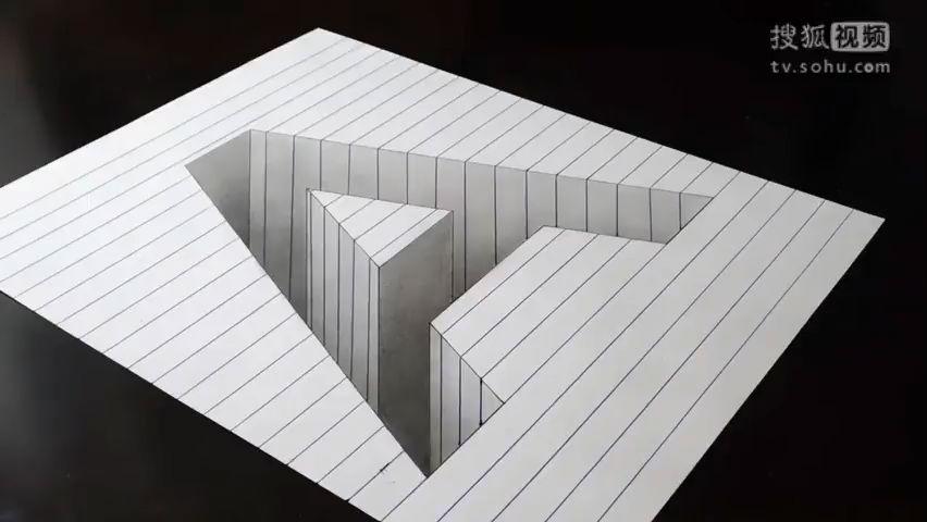 三维立体画,如何画出具有立体感的字母A?