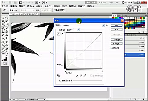 49 通过曲线调整配合通道将绿叶抠出 ps教程 ps怎么抠图 ps抠图教程 ...