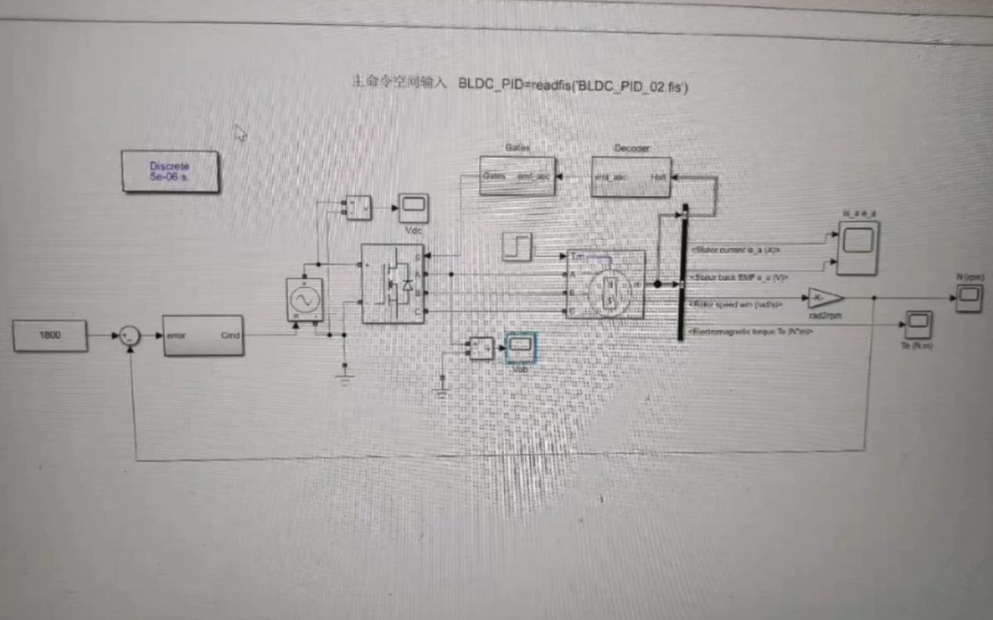 模糊PID控制无刷直流电机仿真simulink matlab