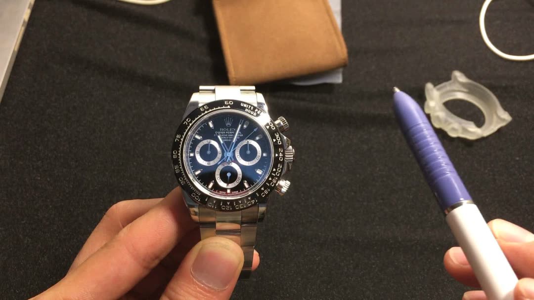 劳力士迪通拿陶瓷圈黑面评测计时码表7750机芯功能使用方法