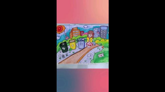 垃圾分类儿童画,