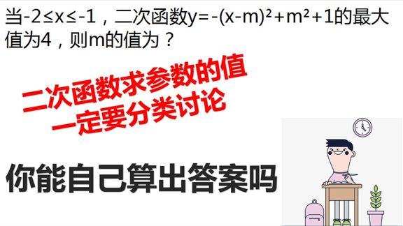 初中数学中考必备的知识点,已知二次函数最大值,求参数的取值