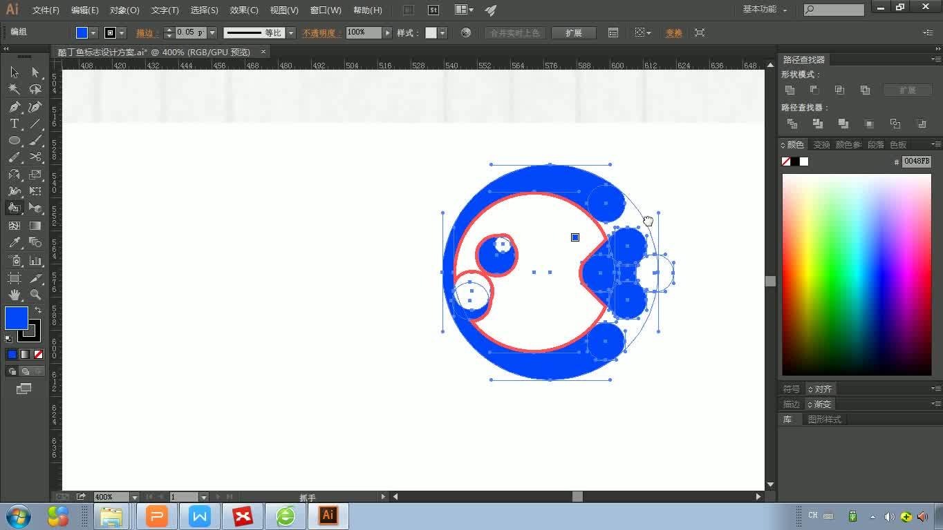 15 UI设计品牌logo 酷丁鱼项目 数码稿绘制完成