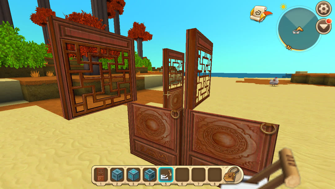 迷你世界:制作双开门教程,一扇门可以变成两头开的双开门