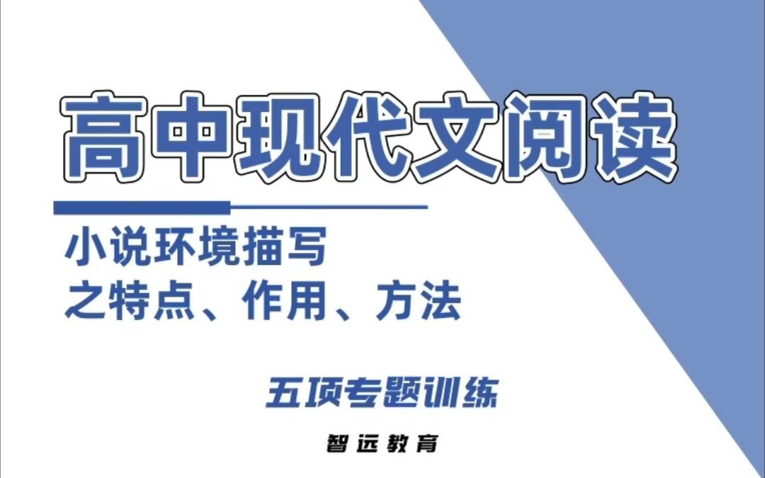 高中现代文阅读小说环境描写之特点、作用、方法
