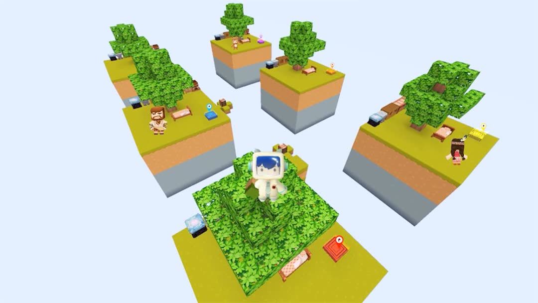 迷你世界:6人一棵树生存大比拼,每个人不能合作链接建设,开始