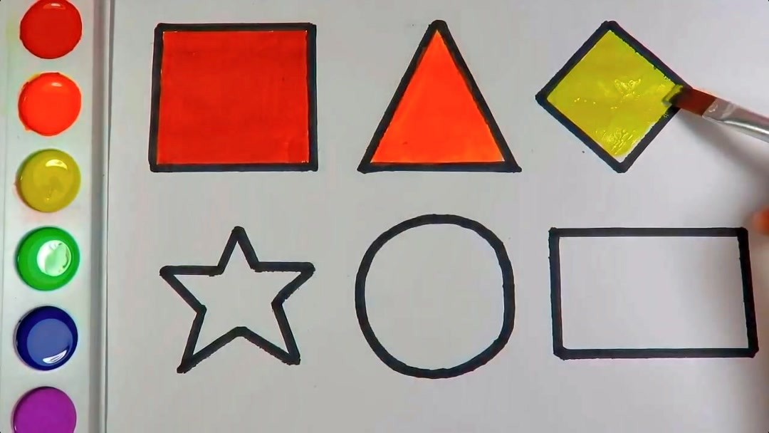 学习用水彩画,画画的几何学图案