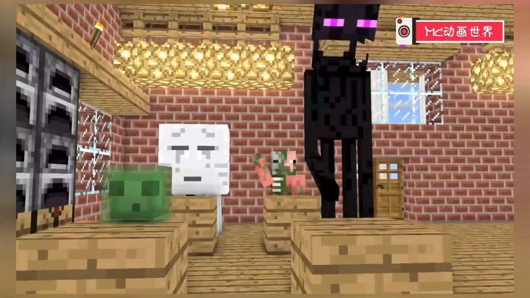 【我的世界木鱼】MC动画:绘画课,末影人画的末影娘太可爱!