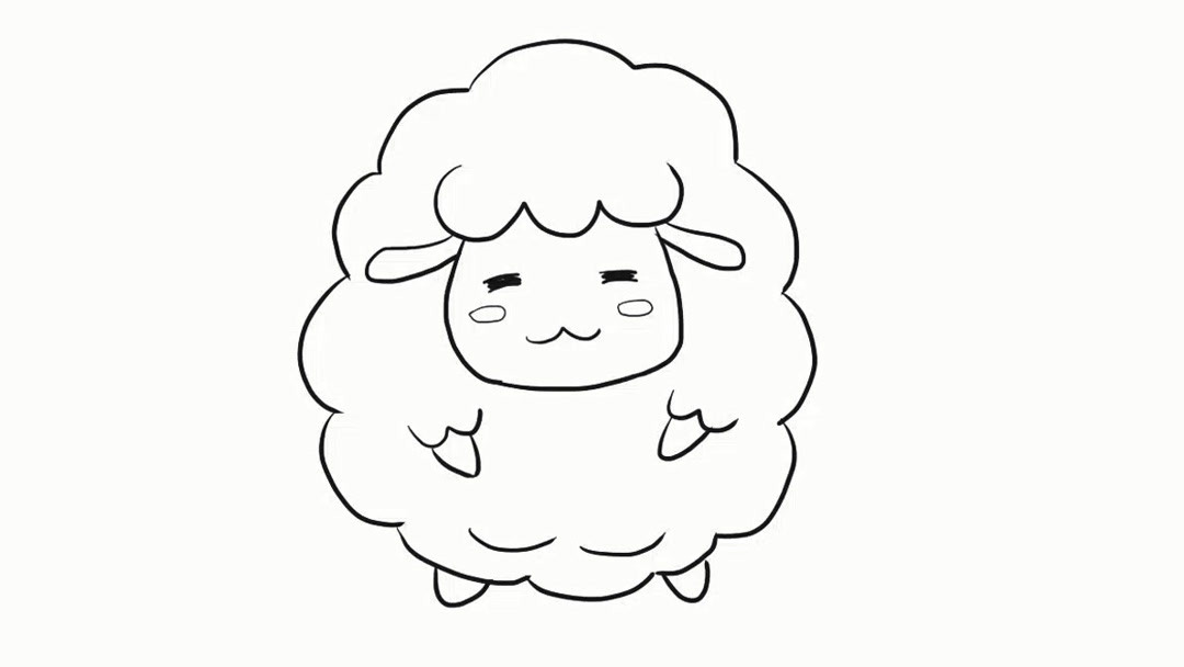 可爱的小绵羊儿童亲子简笔画