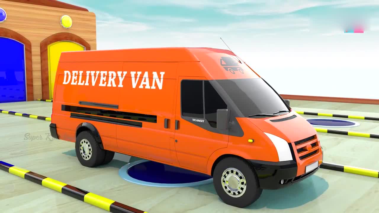 亲子动画 3D动漫车轮胎换成几何形状的轮子好有趣呢