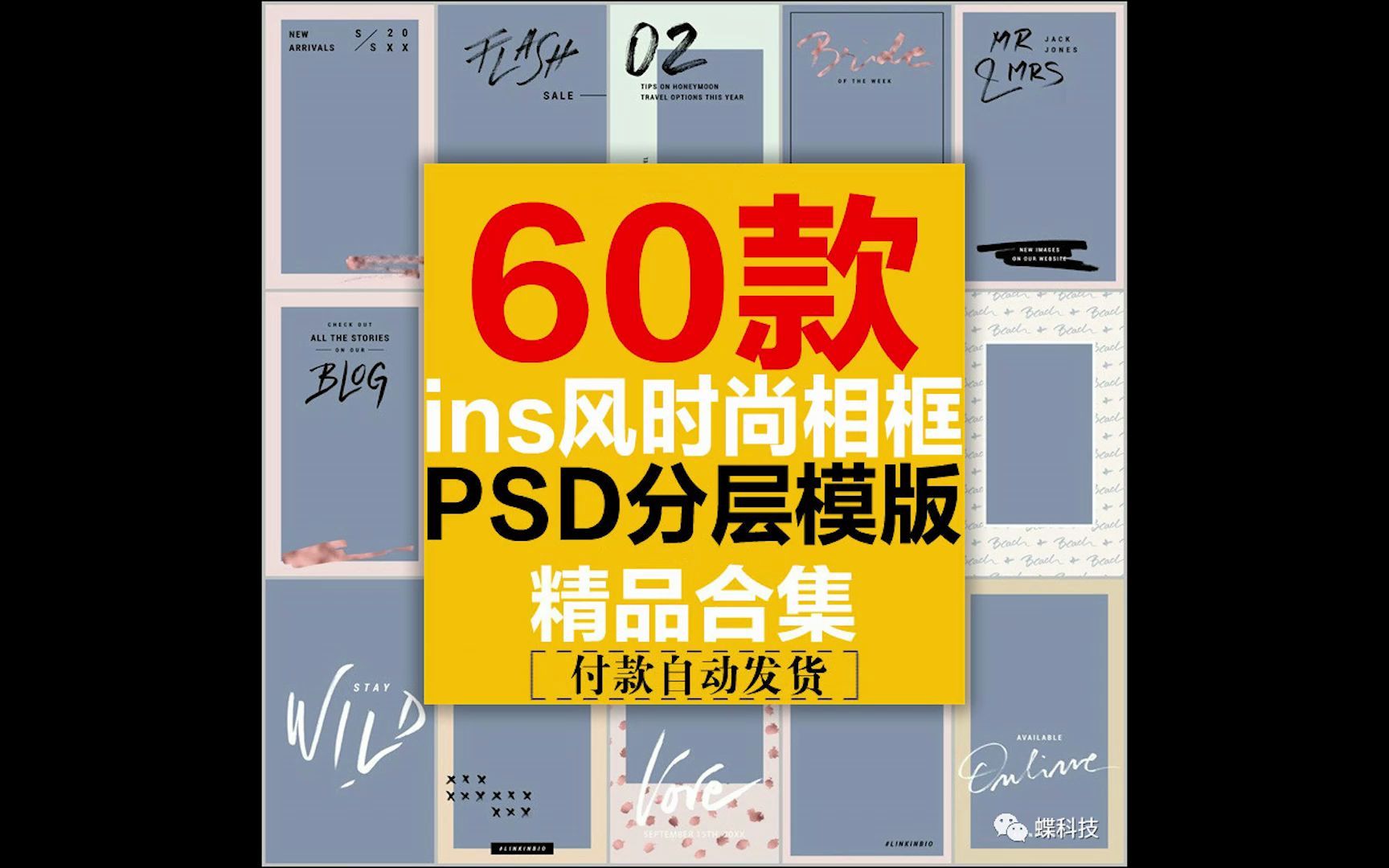 ins欧美风摄影个人写真图文排版PSD单片相册字体模板艺术文字素材