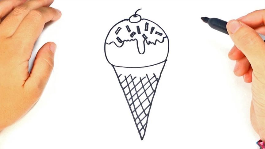 和我一起学画画,今天我们来画一个冰淇淋!