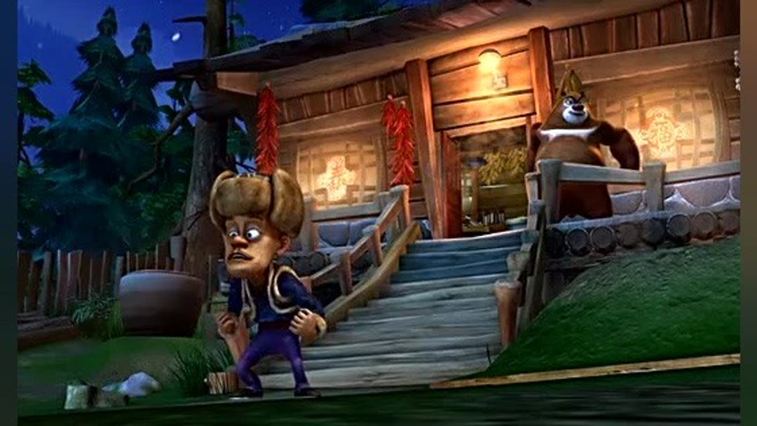 熊出没之丛林总动员 光头强发现炸弹扔出去炸啦