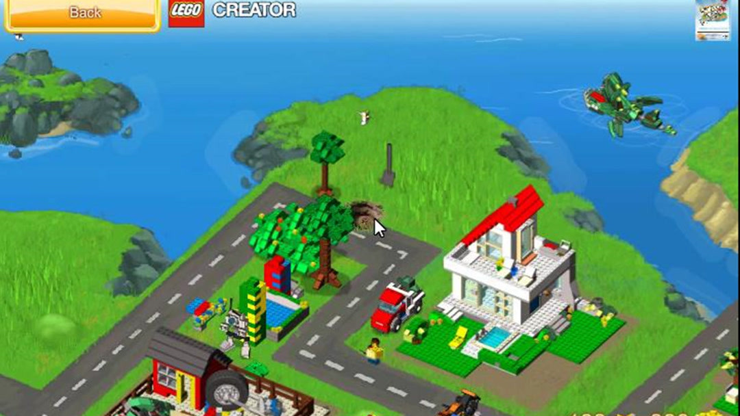 乐高积木岛 鳄鱼在水里望着我的房屋想什么呢?游戏