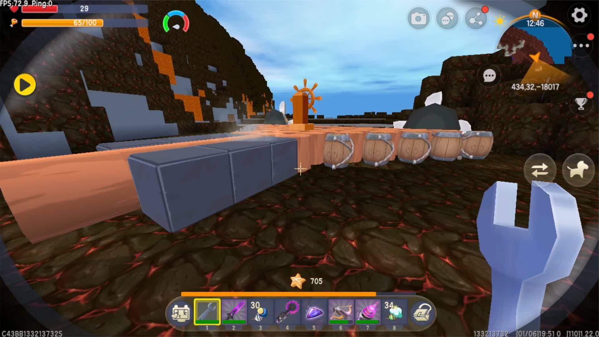 迷你世界:生存到极致就像开挂,半仙出海捡了一堆巨型扇贝