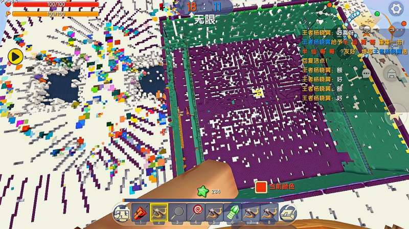 迷你世界:几十种神器半仙无心战斗带着伙伴玩炸图,真是皮到家了