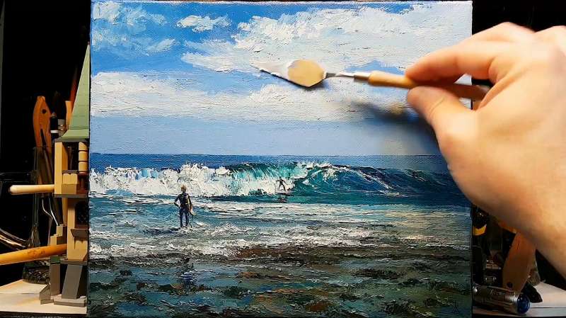 刮刀技法(painting by DU SUN)