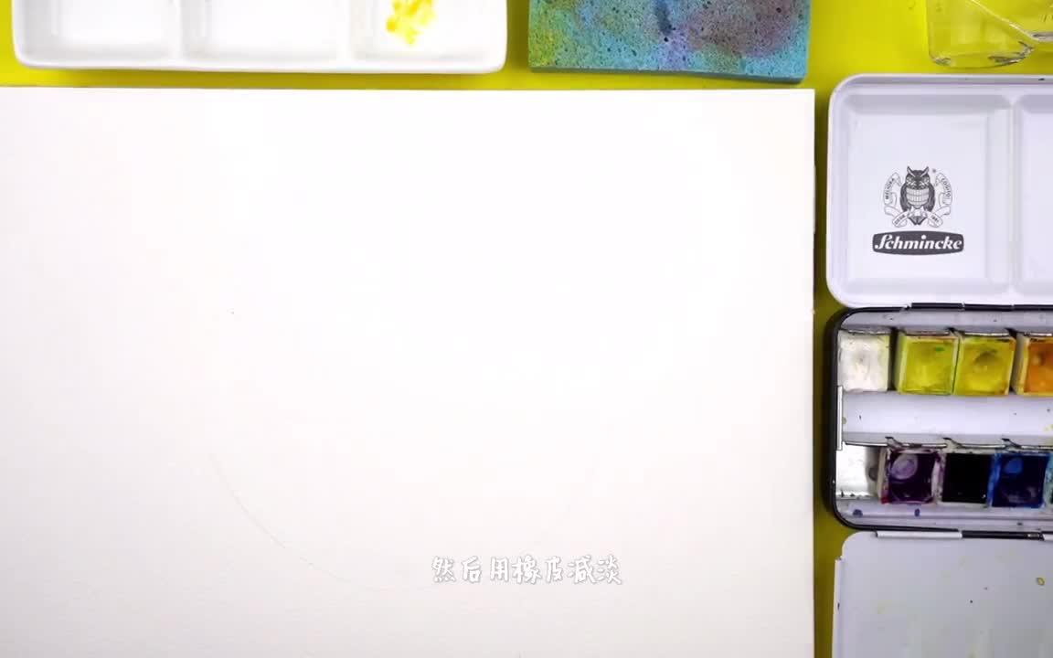 每日教学视频小清新水彩花环绘画过程 水彩