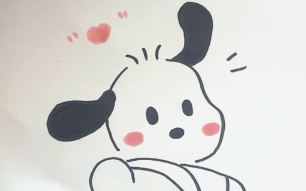 超级可爱的狗狗简笔画,快画起来吧