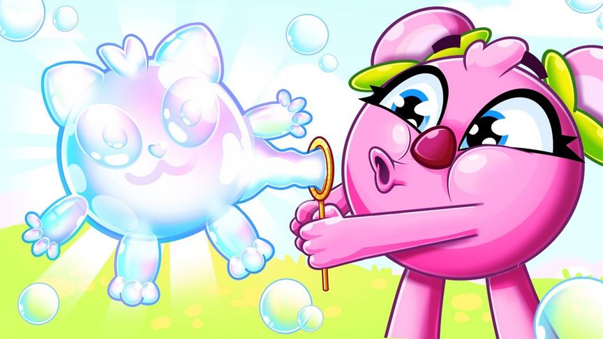 儿童益智动画:小粉挑战比赛吹泡泡,究竟谁的最大最好看呢?