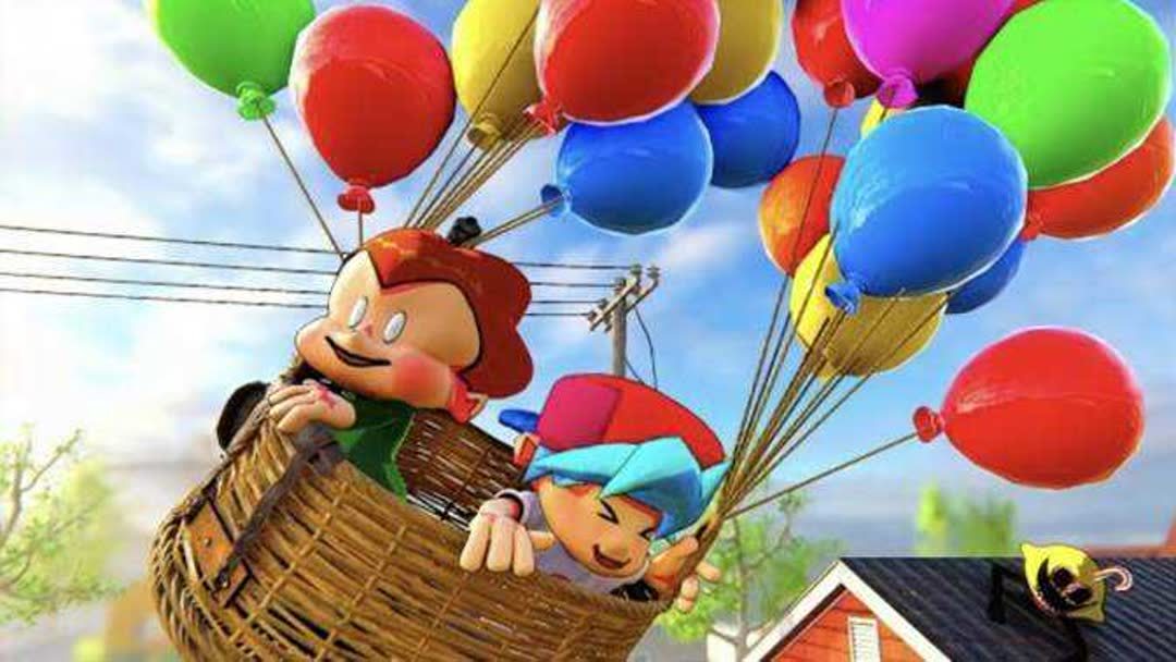 周五夜放克:bf和pico做了一个热气球飞上天了,bf身高受歧视!