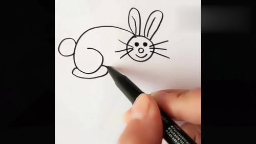 简笔画:用6和0画兔子,看着挺像的