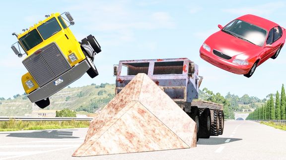 BeamNG:疯狂的装甲卡车在高速公路上横冲直撞,画面够酸爽(8)