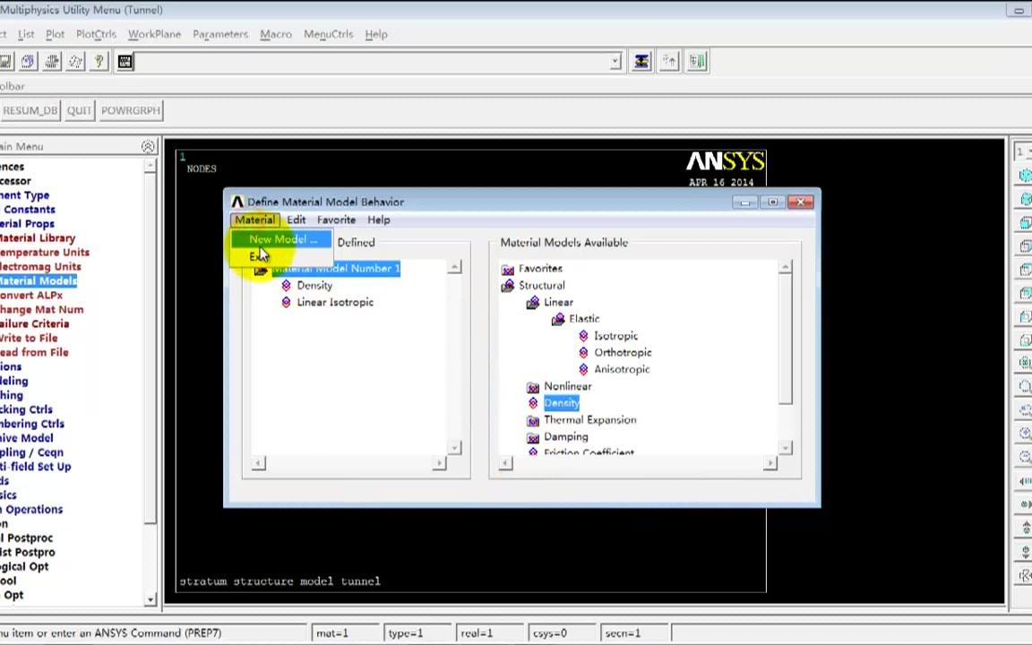ANSYS GUI 操作 隧道地层结构算例 2D