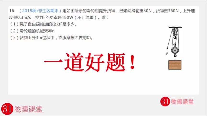 中考物理:一道滑轮组的好题,深度理解机械效率的算法