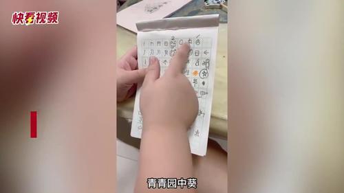 6岁萌娃不认字自创符号背古诗,"代码"让网友炸锅:儿童甲骨文