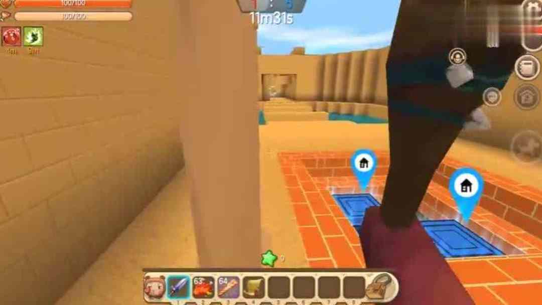 半仙迷你世界:来了跑酷版,半仙身为野人抢了人类终极武器!哈哈