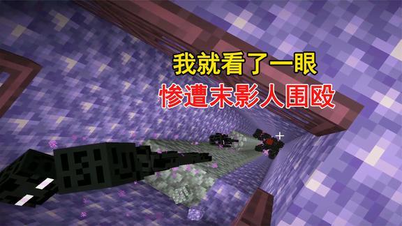 我的世界1.17联机25:只看了一眼就被末影人围殴,小黑塔竣工完成