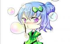 sai,如何用鼠标上出好看的赛璐璐效果的教程。鼠绘,2倍速 (吹泡泡的萌...