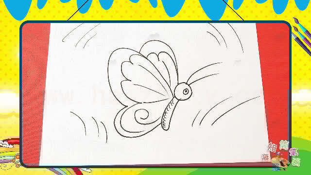 手绘动物简笔画之画简单卡通蝴蝶