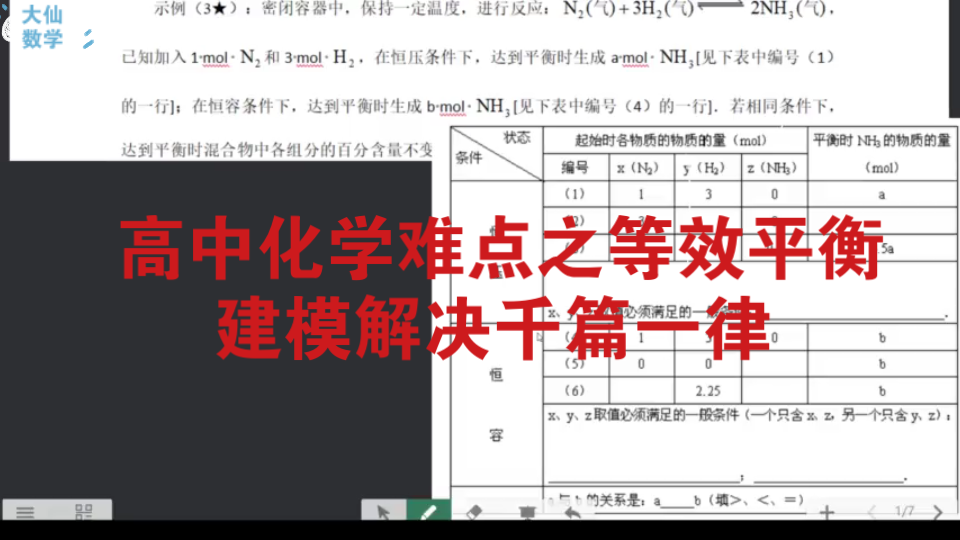 高中化学难点之等效平衡(建模解决,千篇一律)