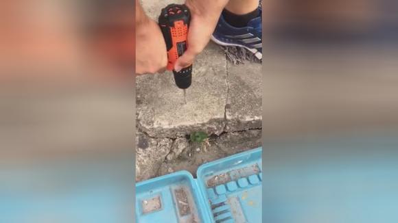 21V电钻视频打墙